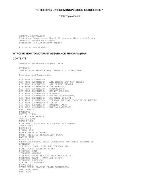 steering uniform inspection guidelinews.pdf - CelicaTech