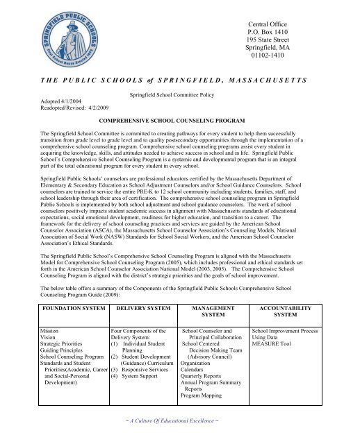 Comprehensive School Counseling Program Policy (PDF)