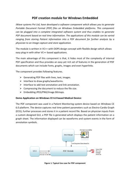 PDF creation module for Windows Embedded - iWave Systems