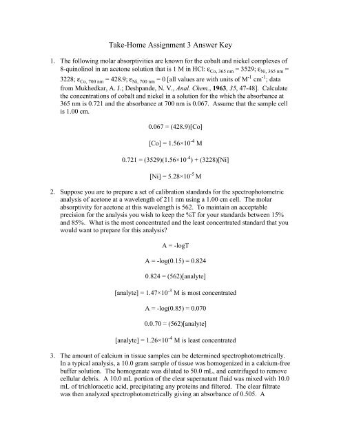 Take-Home Assignment 3 Answer Key
