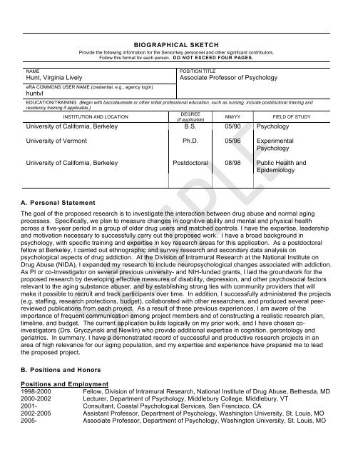 NIH Biosketch
