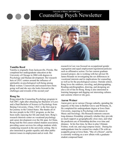 Counseling Psych Newsletter - College of Education
