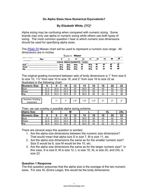 Do Alpha Sizes Have Numerical Equivalents - techexchange.com