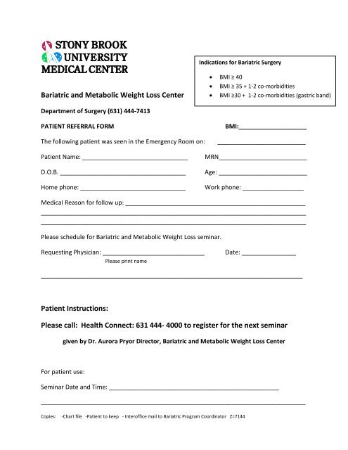 Bariatric Referral Form - Lester Kallus Home Page