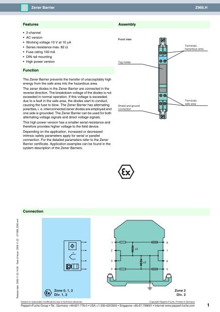 Z966.H Zener Barrier Connection Assembly Function Features - Vetek