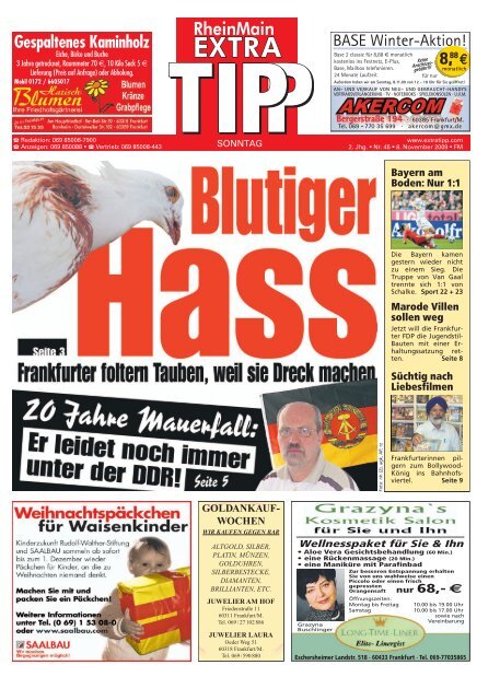 ExtraTipp, Ausgabe: 45, vom: 08.11.2009 - extratipp.com