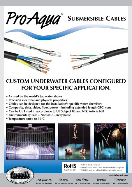 custom underwater cables configured for your specific application.