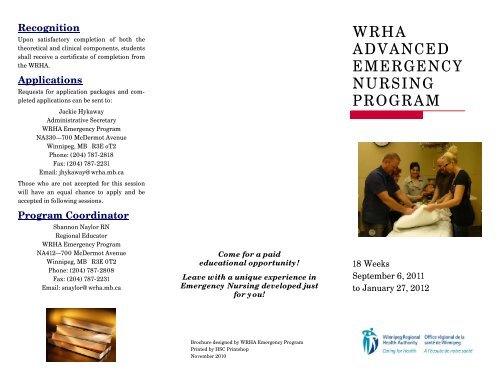 wrha advanced emergency nursing program - Winnipeg Regional ...