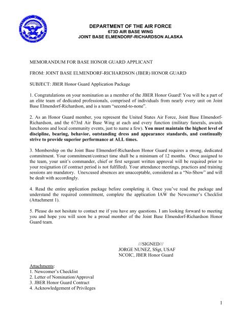 Honor Guard Application