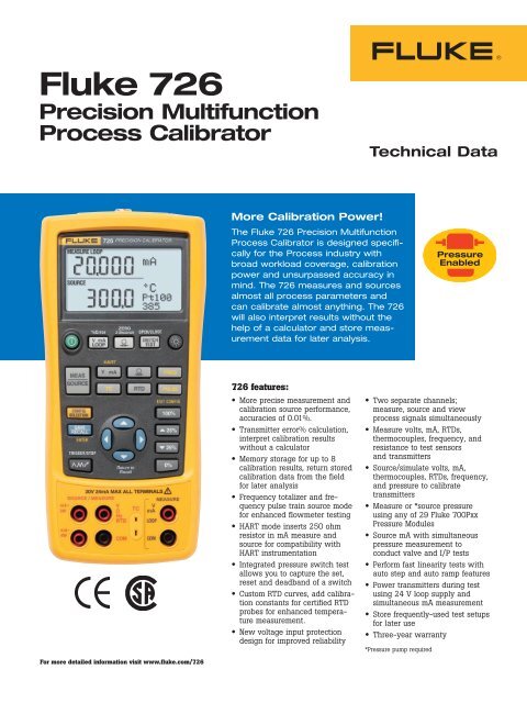 Fluke 726 Precision Multifunction Process Calibrator