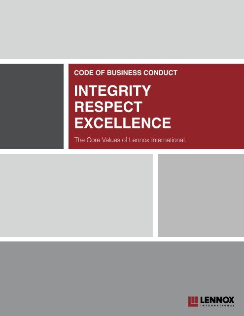 INTEgrITy rESpECT ExCEllENCE - Thecorporatelibrary.net