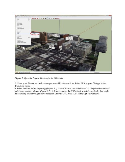 Figure 1: Open the Export