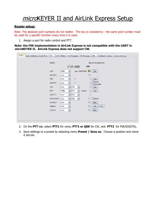 micro KEYER II and AirLink Express Setup - microHAM