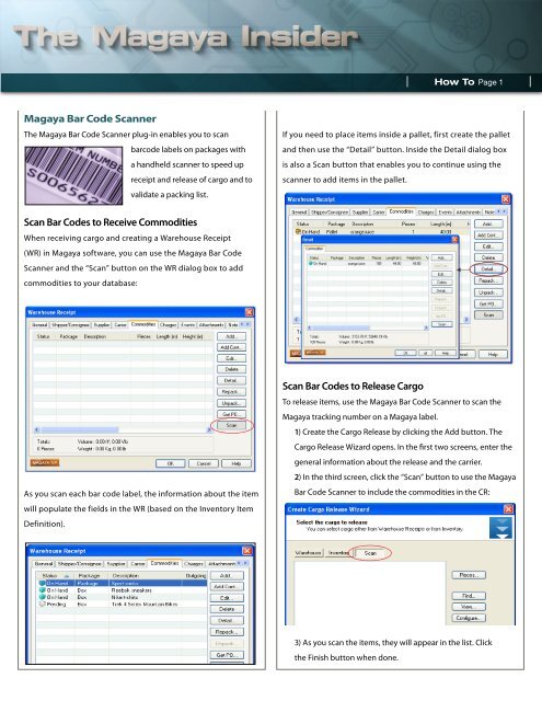 Magaya Bar Code Scanner