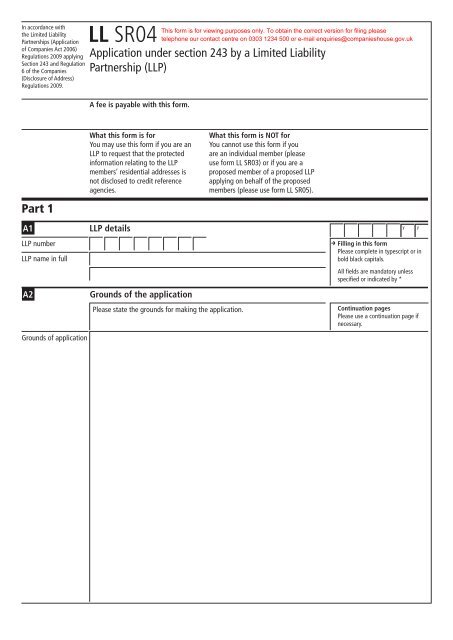 LL SR04 - Companies House
