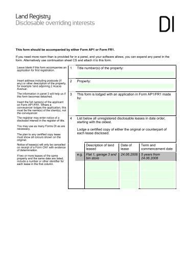 Form RX2 - Land Registry