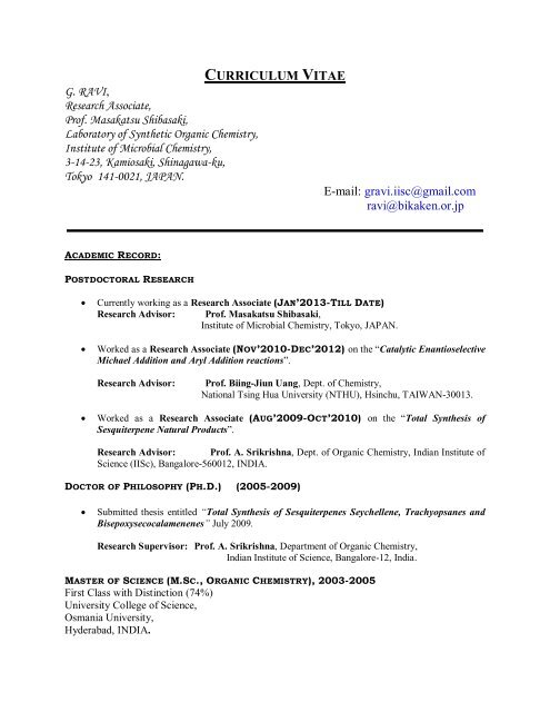 CV (V. ravi)