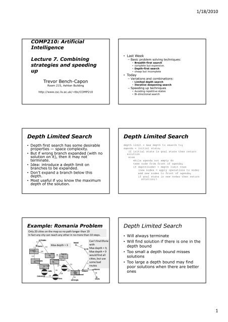 Depth Limited Search Depth Limited Search