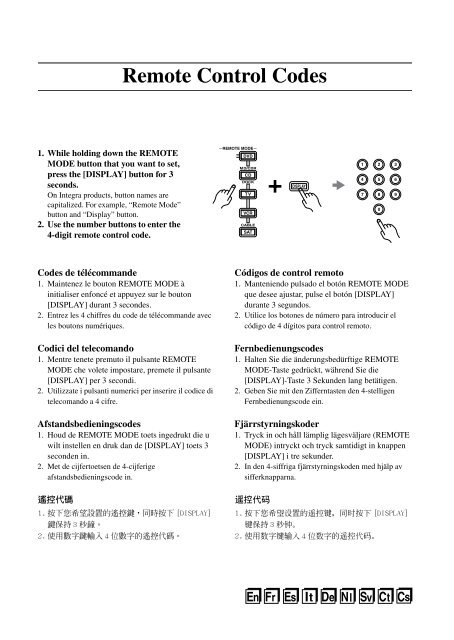Remote Control Codes - Onkyo USA Maintenance