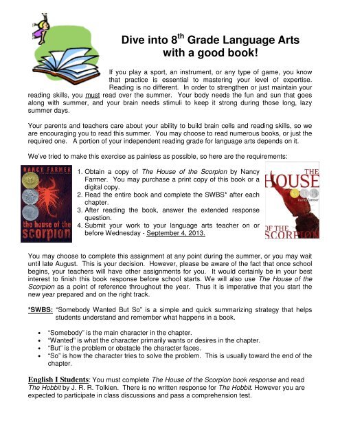 8th Grade Summer Reading - Chardon Local Schools