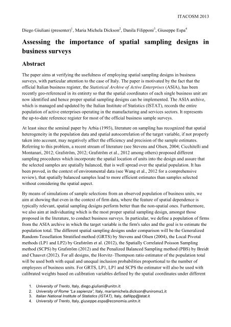 Assessing The Importance Of Spatial Sampling Designs In Business