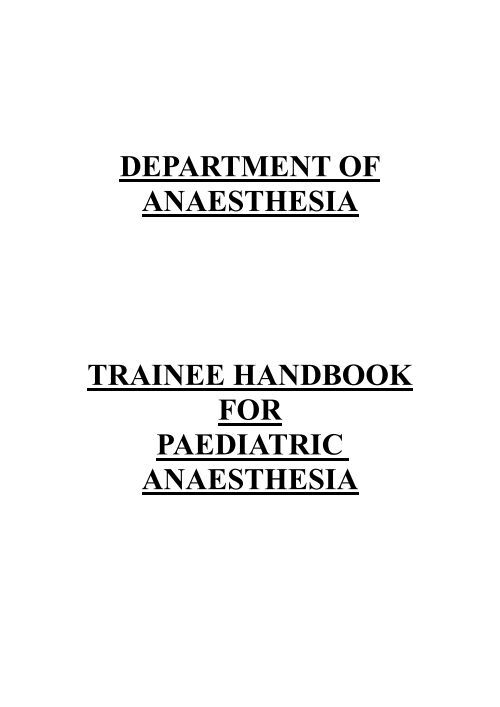 Trainee Handbook (Ver 3) - Tayside School of Anaesthesia