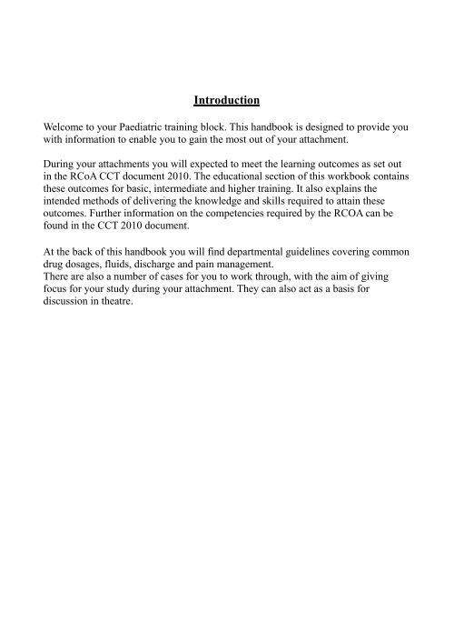 Trainee Handbook (Ver 3) - Tayside School of Anaesthesia