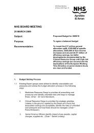 Board briefing paper - NHS Ayrshire and Arran.