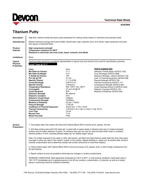 TITANIUM PUTTY - Devcon