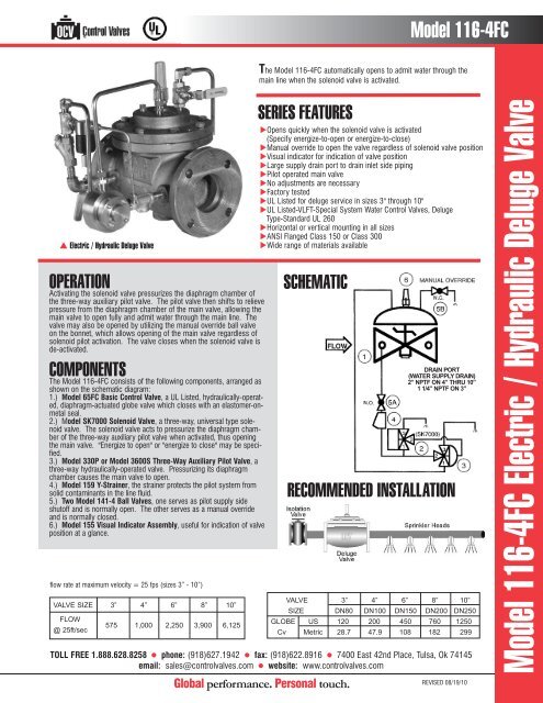 Model Sheet (PDF) - OCV Control Valves