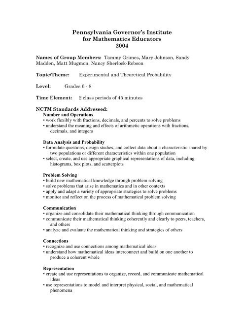 Lesson Plan Template - Pennsylvania College of Technology