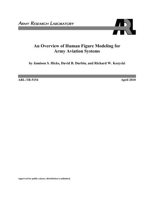 An Overview of Human-Figure Modeling for Army Aviation Systems