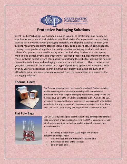 Protective Packaging Solutions