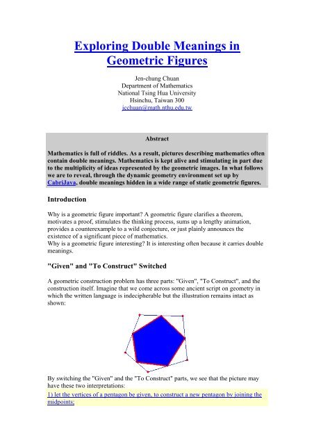 Exploring Double Meanings in Geometric Figures