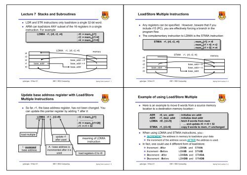 Lecture 7 Stacks And Subroutines Loadstore Multiple Instructions 5890