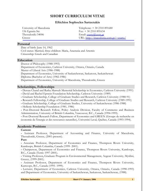 Extended CV in pdf format in English