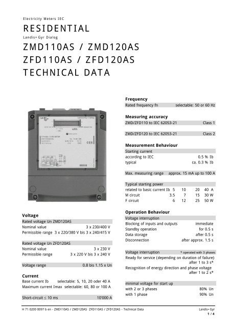 residential zmd110as / zmd120as zfd110as ... - Meter Manager