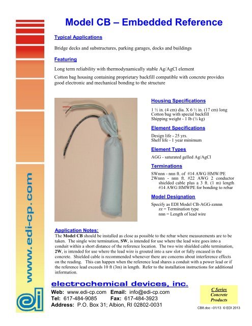 Model CB - Electrochemical Devices, Inc.
