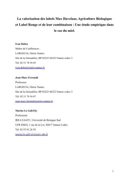 Cahier des charges Miel de sapin Label rouge LA 06/94