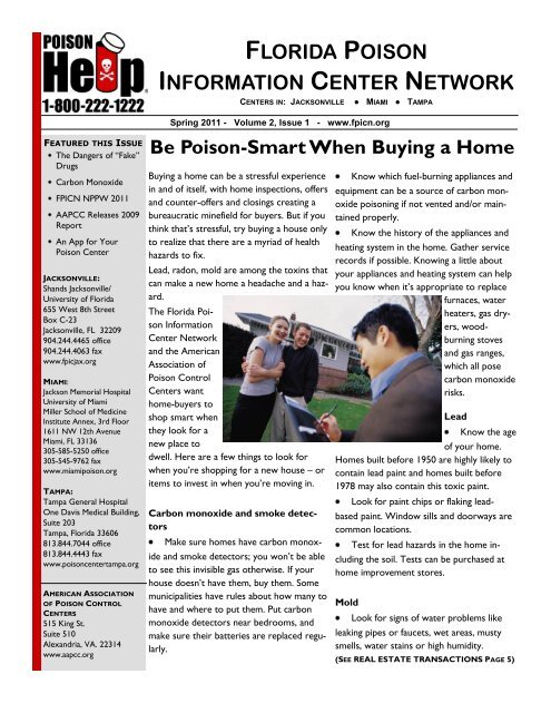 FLORIDA POISON INFORMATION CENTER NETWORK