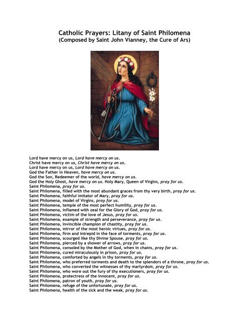 Litany of Saint Philomena - St. Charles Borromeo Catholic Church