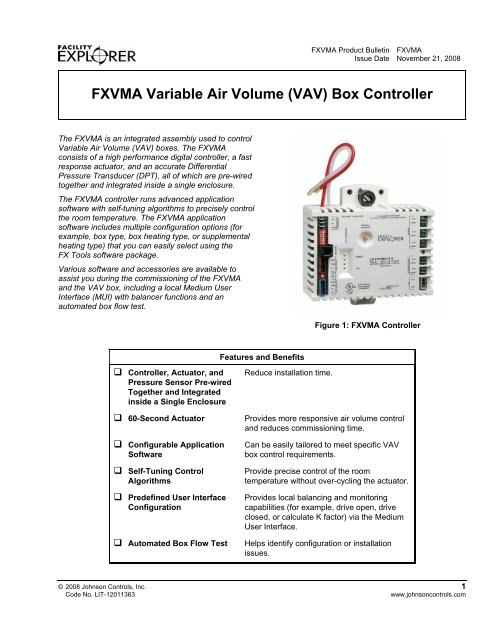 FXVMA Variable Air Volume (VAV) Box ... - Industrial Controls
