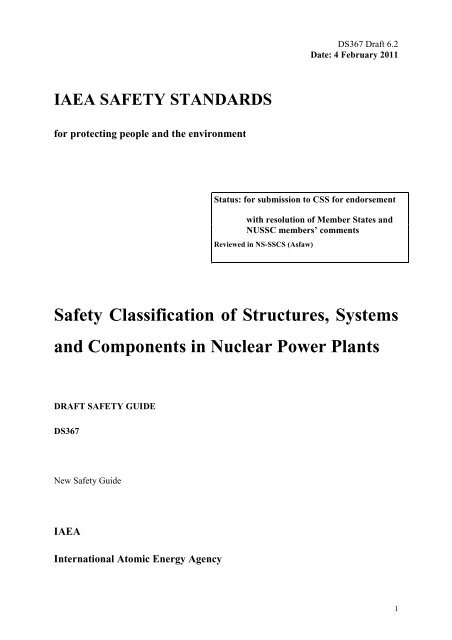 Safety Classification of Structures, Systems and Components in ...