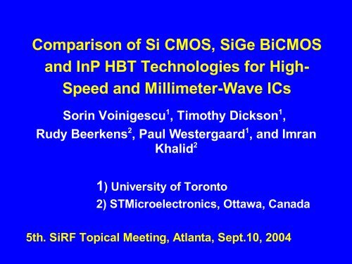 SiRF Slide Show - University of Toronto