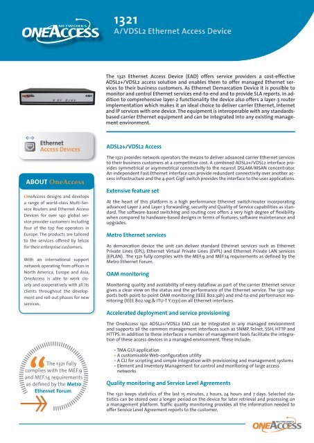 1321 (VDSL) - OneAccess extranet