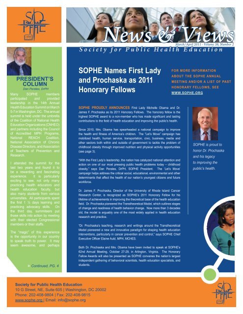 News & Views - sophe - Society for Public Health Education