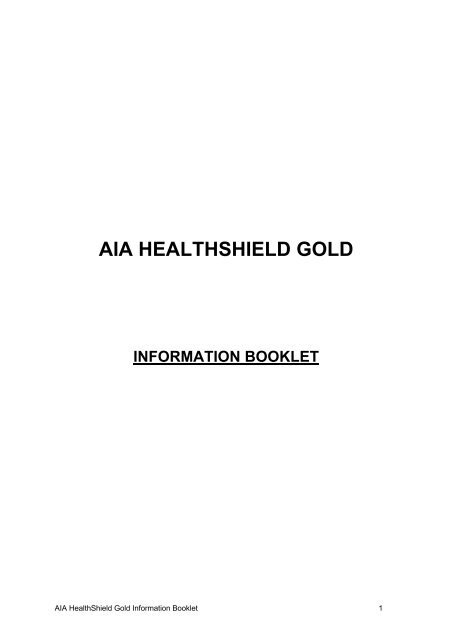AIA HEALTHSHIELD GOLD - AIA Singapore