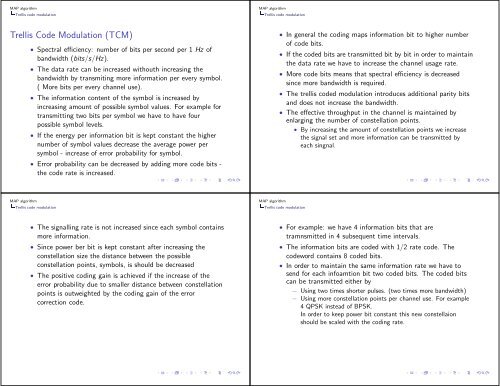 Trellis Code Modulation (TCM)