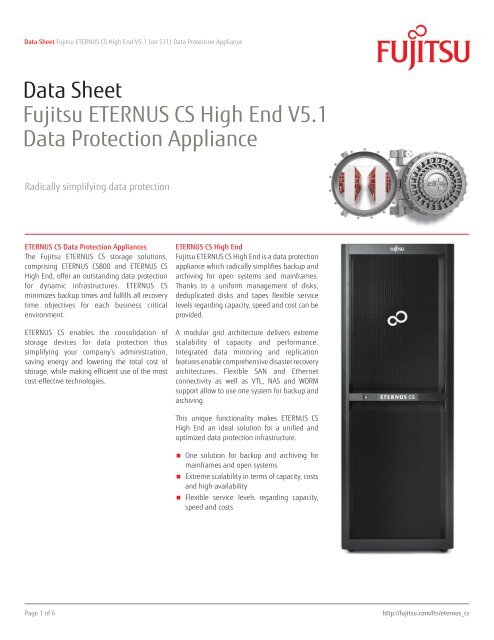 ETERNUS CS High End Storage System Data Sheet - Fujitsu