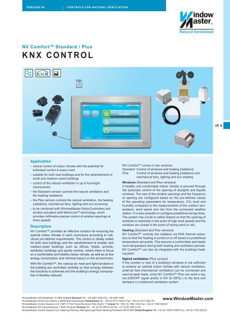 Product sheet - WindowMaster